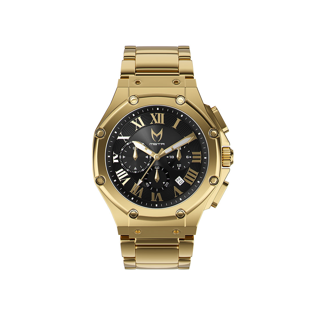 Ambassador Watch : 18k Gold | Black Face | Steel Band AM1001SS – MSTR