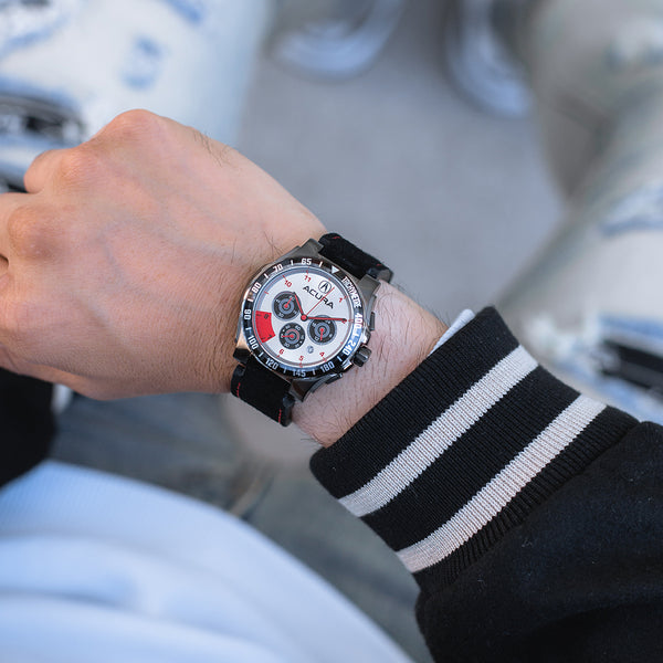 Acura Aspec GT Watch : Silver Steel | Silver Face | Leather Strap ...