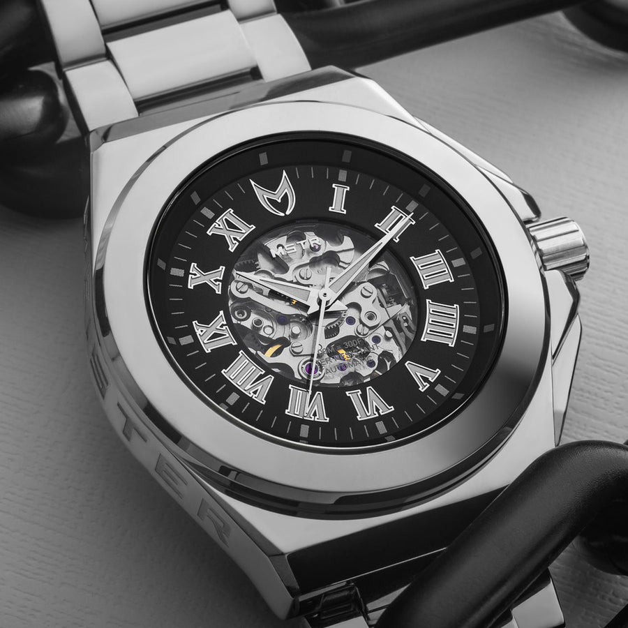 NO110SK - NOBLE SKELETON SILVER WATCH – MSTR