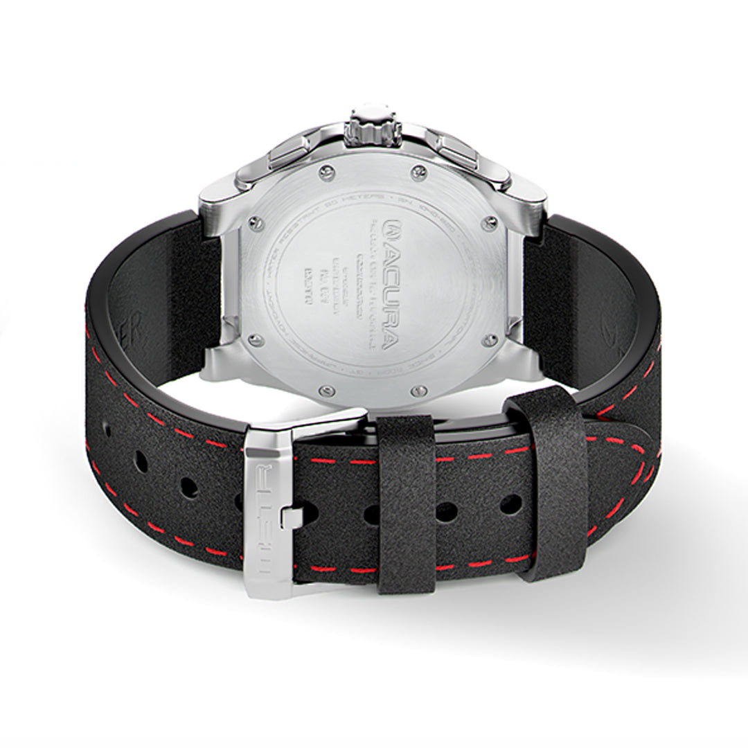 Acura Aspec GT Watch : Silver Steel | Silver Face | Leather Strap ...
